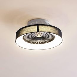 LINDBY LED-Deckenventilator Mace, schwarz, leise, Ø 47 cm