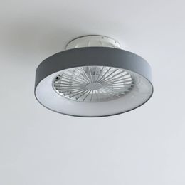 LINDBY LED-Deckenventilator Mace, grau, leise, Ø 47 cm