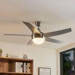 LINDBY Deckenventilator mit Licht Auraya, leise, Stahl