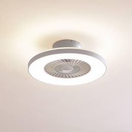 LINDBY Smart LED-Deckenventilator Paavo, grau, leise, Tuya