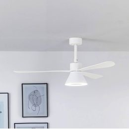 Faro Barcelona Deckenventilator Amelia Cone, LED-Leuchte, weiß