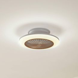 LINDBY LED-Deckenventilator Mamuti, holzfarben, leise, 55 cm