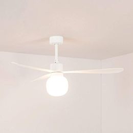 Faro Barcelona Deckenventilator Amelia Ball, LED-Leuchte, weiß