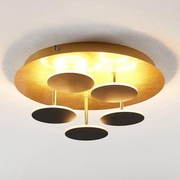 LINDBY Casni LED-Deckenleuchte, schwarz-gold