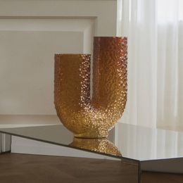 AYTM Vase Arura, bernstein, Höhe 40 cm, Breite 34 cm, Glas