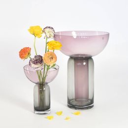 AYTM Vase Torus, rosa, Ø 25 cm, Höhe 33 cm, Glas