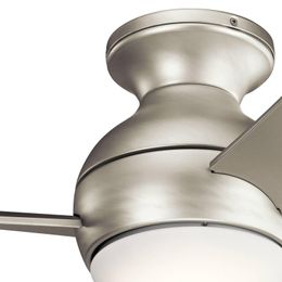 Kichler LED-Deckenventilator Sola, IP23 nickel