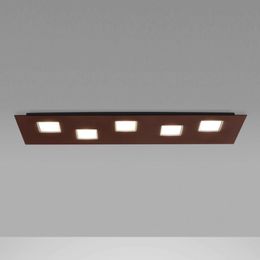 Fabbian Quarter - braune LED-Deckenlampe 5flg.