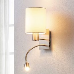 LINDBY Shajan Stoffwandlampe mit LED-Leselicht