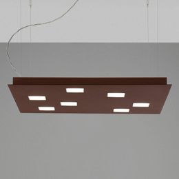 Fabbian Quarter - braune LED-Hängeleuchte 7flg.