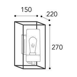 Außenwandleuchte Cubic³ 3364 nickel antik/klar