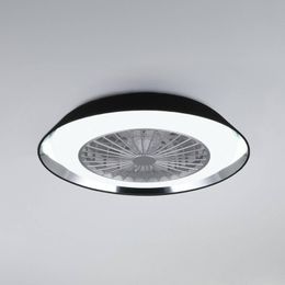 REALITY LEUCHTEN LED-Deckenventilator Varberg, leise, Ø 55 cm, CCT, schwarz