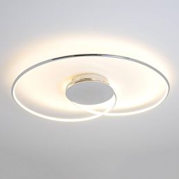 LINDBY LED-Deckenlampe Joline, Ø 74 cm, chromfarben, Metall