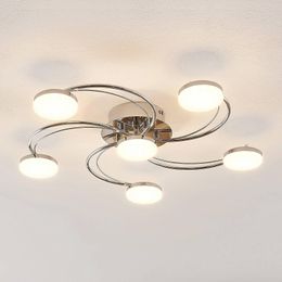 LINDBY Rouven LED-Deckenleuchte, Spiralform, 6-fl.