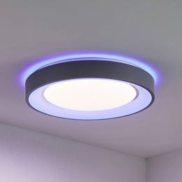 LINDBY LED-Deckenleuchte Lindum, RGB, CCT, Remote, dimmbar