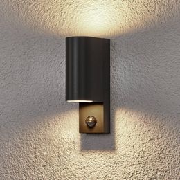 LINDBY Außenwandlampe Palina, Bewegungsmelder, IP44, GU10