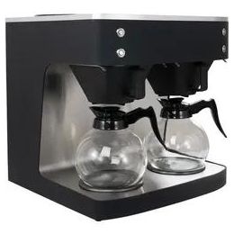 GastroHero Filterkaffeemaschine ECO 2x 2 Liter schwarz inkl. 2 Glaskannen, 200 Tassen/Std., Professionelle Kaffeemaschine groß