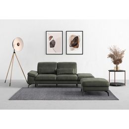 Sit & More Polsterhocker SIT & MORE "Cabana", gr&uuml;n (olive), B:89cm H:43cm T:89cm, 95% Polyester, 5% Polyamid, Hocker, Polsterhocker, mit stylischen Metallf&uuml;&szlig;en