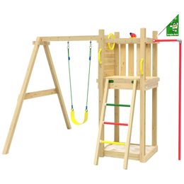 Spielturm Jungle Gym "Perch" Spieltürme braun (kdi) Kinder Spielanlage mit Schaukel und Rutschstange