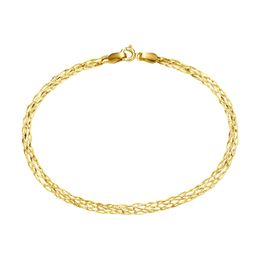 Armband Luigi Merano "geflochtene Fantasiekette, Gold 585" Armbänder Gr. 19cm, Gelbgold 585, goldfarben (gold) Damen