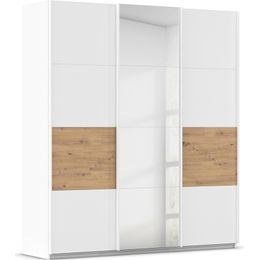 Schwebetürenschrank Rauch "Schwebetürenschrank Kleiderschrank Schrank Garderobe CORTONA", weiß (alpinweiß, eiche artisan), B:203cm H:229cm T:62cm, Holzwerkstoff, Schränke, inkl. Inneneinteilung, 2 Stoffboxen und zusätzlichen Einlegeböden