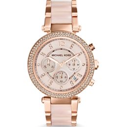 Chronograph Michael Kors "PARKER, MK5896" Armbanduhren rosegold (roségoldfarben) Damen Quarzuhr, Armbanduhr, Damenuhr, Stoppfunktion, Edelstahlarmband