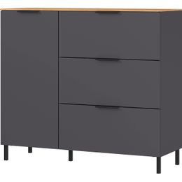 Sideboard Germania "California" Sideboards Gr. B/H/T: 109 cm x 98 cm x 40 cm, 3 St., braun (graphit, navarra, eiche, nachbildung) Breite 109 cm