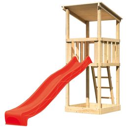 Spielturm Konifera "Anna" Spieltürme beige (natur, rot) Kinder BxTxH: 107x107x270 cm