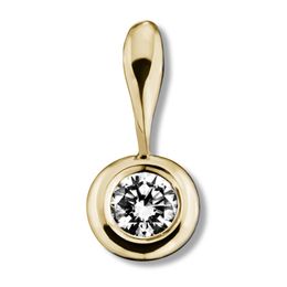 Ketten-Anhänger ONE ELEMENT "0.15 ct Diamant Brillant Zarge Anhänger aus 585 Gelbgold" Schmuckanhänger Gr. 0.15 ct, Gelbgold 585-Diamanten, goldfarben (gold) Damen Gold Schmuck Zarge