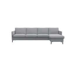 Ecksofa FLEXLUX "Fiore, L-Form, bequem und komfortabel durch hochwertigem Sitzaufbau", grau (sophisto gre), B:280cm H:85cm T:159cm, Sofas, Ecksofa, schmale Armlehnen, Kaltschaum, F&uuml;&szlig;e Alu+schwarz