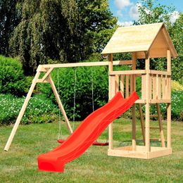 Spielturm Konifera "Rosie" Spieltürme beige (natur, rot) Kinder BxTxH: 347x264x291 cm