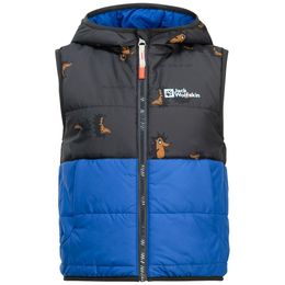 Funktionsweste Jack Wolfskin "GLEELY INS HOODED VEST K" Gr. 104, blau (nordic, sky) Kinder Westen