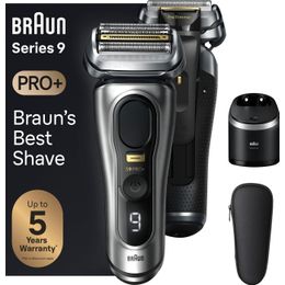 Elektrorasierer Braun "Series 9 Pro+ 9567cc", silber (silberfarben), Elektrorasierer, Precision ProTrimmer