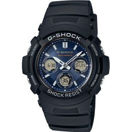 Funkchronograph Casio G-SHOCK "AWG-M100SB-2AER" Armbanduhren schwarz Herren Solaruhr, Armbanduhr, Herrenuhr, digital, retro,bis 20 bar wasserdicht