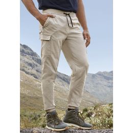 Jogger Pants John Devin "- Trekking-Outdoor-Hose" Gr. 46, N-Gr, beige (sand) Herren Hosen mit Belüftung im Kniebereich