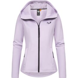 Kapuzensweatjacke Ragwear "Lyshka" Gr. XXXL (46), lila (lavender) Damen Sweatjacken Sportliche weiche und elastische Kapuzenjacke