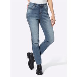 Bequeme Jeans Heine Gr. 44, Normalgrößen, blau (blue, used) Damen Jeans