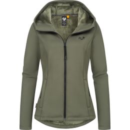 Kapuzensweatjacke Ragwear "Lyshka" Gr. XXXL (46), grün (olivgrün) Damen Sweatjacken Sportliche weiche und elastische Kapuzenjacke