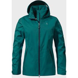 Schöffel Outdoorjacke SCHÖFFEL "2.5L Jacket Aiplspitz L", Damen, Gr. 42, grün (6895, grün), Oberstoff : 100% Polyester, sportlich, regular fit, hoch geschlossener Ausschnitt, Jacken