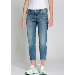 Boyfriend-Jeans Gang "94NADIA", Damen, Gr. 26, N-Gr, blau (truly worn), Denim/Jeans, Obermaterial: 92% Baumwolle, 6% Polyester, 2% Elasthan, casual, bequem knöchelfrei, Jeans, 5-Pocket Style mit Reißverschluss und Knopf