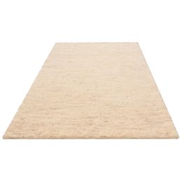 Wollteppich Home Affaire "Mohan" Teppiche Gr. B: 250 cm 1 St., 25 mm, L: 350 cm, beige (natur) echter Berber aus Marokko, reine Wolle, Woll-Shaggy, handgeknüpft