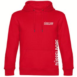 multifanshop Kapuzen Sweatshirt - D&uuml;sseldorf - Brust & Seite - Druck wei&szlig; - Hoodie