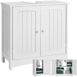 TecTake&reg; Waschbeckenunterschrank, 2 ger&auml;umige F&auml;cher, 2 leichtg&auml;ngige Fl&uuml;gelt&uuml;ren, 62 x 30 x 60 cm
