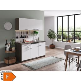respekta K&uuml;chenzeile KB150EYW 150 cm Wei&szlig;-Eiche York Nachbildung