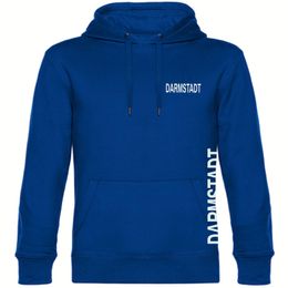multifanshop Kapuzen Sweatshirt - Darmstadt - Brust & Seite - Druck wei&szlig; - Hoodie