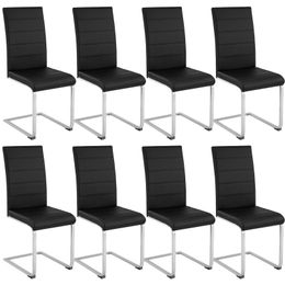 TecTake&reg; Set Schwingstuhl, gepolstert mit Kunstlederbezug, flaches Stahlgestell in C-Form, 41 x 52 x 99 cm