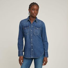 G-Star Raw Slim Western Hemd - Mittelblau - Damen