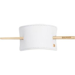 Balmain Hair Couture Accessoires Haarspangen Hair Barrette Leather White