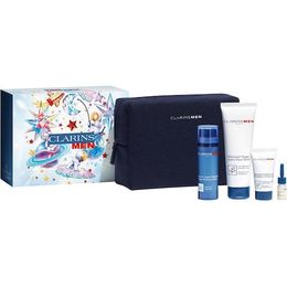 Clarins ClarinsMEN Feuchtigkeit ClarinsMen XMAS-Set Baume Super Hydratant 50 ml + Nettoyant Visage 125 ml + Shampooing Douche 30 ml + Huile Rasage + Barbe 3 ml + Double Serum Light Texture 0,9 ml + Kosmetiktasche