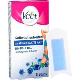 Veet Haarentfernung Warm- & Kaltwachs Bikinizone & AchselnKaltwachsstreifen Sensible Haut